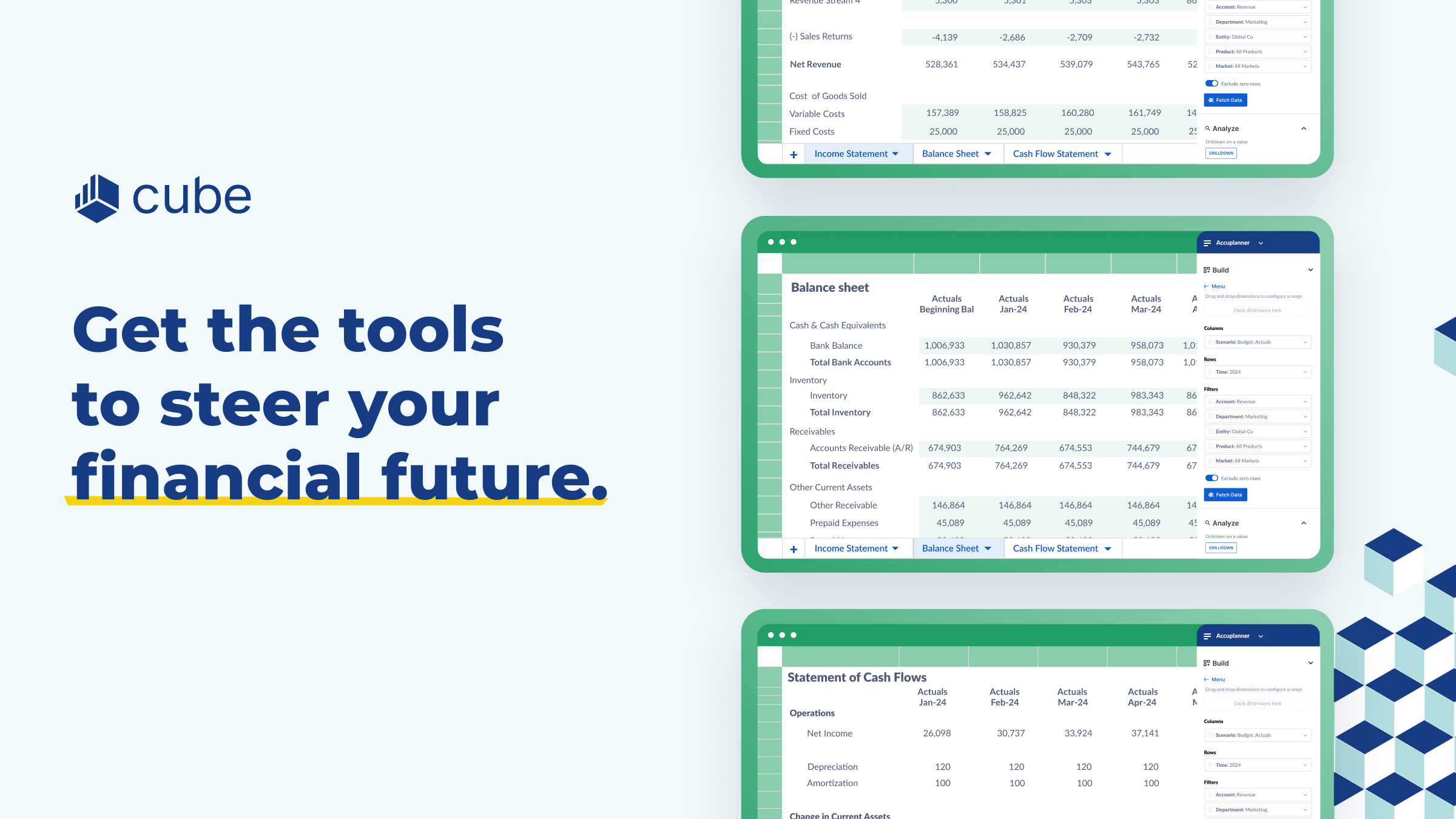 Three Statement Model FP&A Software | Cube